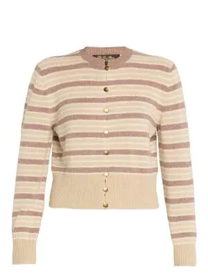 LORO PIANA Fobello Striped Cashmere Cardigan