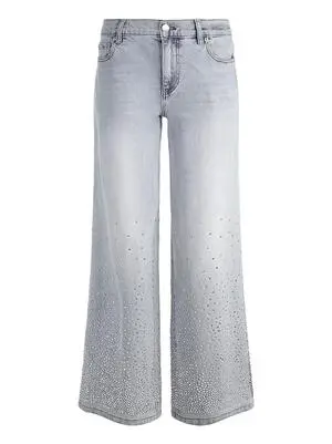 Alice + Olivia Embellished Wide-leg Jeans - Rockstar B