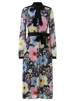 Pinko Hosomaki Floral-print Midi Dress - Black