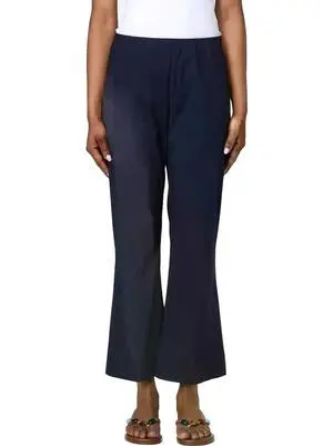 Liviana Conti Cotton-blend Flared Trousers - Blue