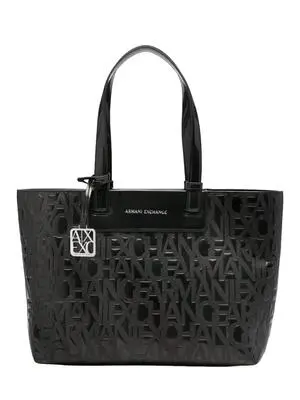 Armani Exchange Logo-embossed Tote Bag - Black