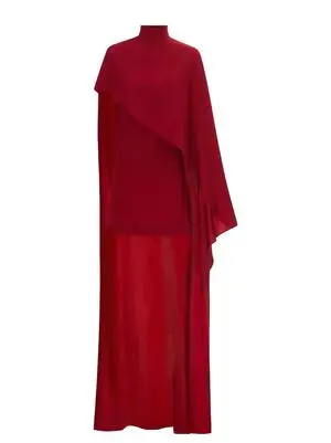 TALLER MARMO Carrington Cape Mini Dress - Red