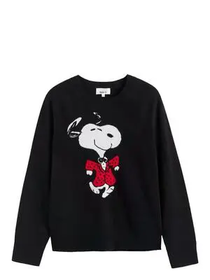 Chinti & Parker Dancing Snoopy Sweater - Black