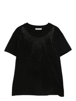 Patrizia Pepe Rhinestone-embellished T-shirt - Black