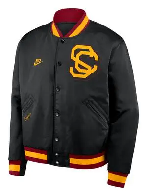 Nike Usc Legacy College Full-snap Bomber Jacket - Black