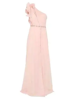 RAHIL HESAN Ruffled Maxi Gown - Pink