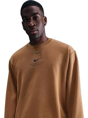 Nike Sportswear Club Fleece Crew-neck Sweatshirt - Brown