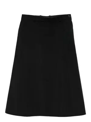 Balenciaga Buttoned A-line Wool Skirt - Black