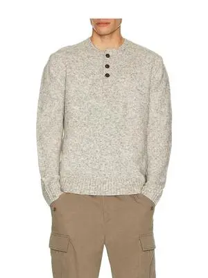 SCHOTT Tri-blend Henley Sweater - Light Grey