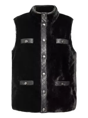 WEILL Quilted Bi-material Sleeveless Gilet - Black
