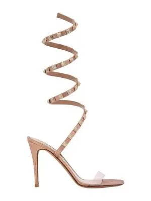 Valentino Garavani 100mm Studded Spiral Sandals - Pink