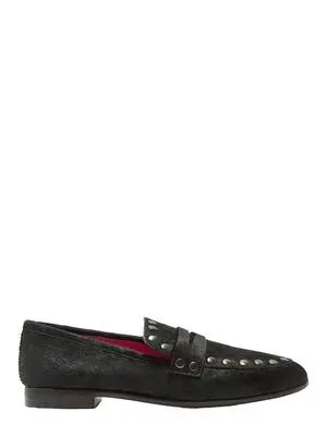 Malìparmi Studded Horsehair Loafers - Black