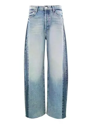 MOTHER The Pipe Dream Button Sneak Fray Jeans - Blue
