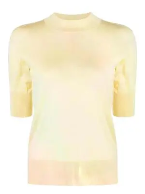 JIL SANDER Crew-neck Cashmere T-shirt - Yellow