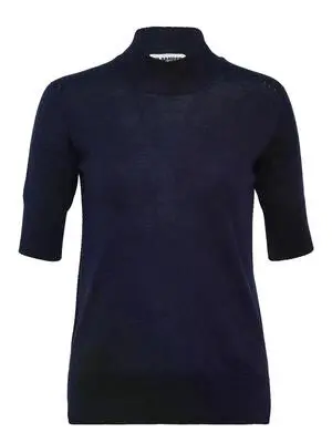 JIL SANDER High-Neck Short-Sleeve Top