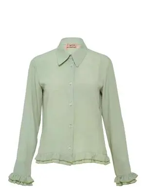 N°21 Ruffled-trim Shirt - Green
