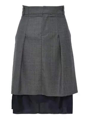 SONIA CARRASCO Pleated High-waist Skirt - Grey