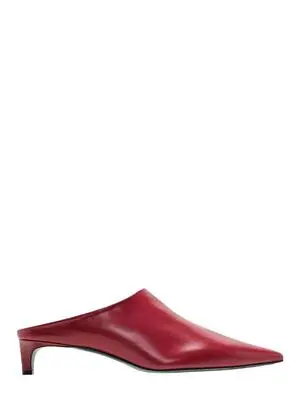 JIL SANDER Pointed-toe Leather Mules - Red