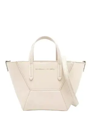 Brunello Cucinelli Leather Shoulder Bag - White