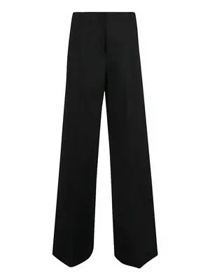 Liviana Conti Panelled Wide Leg Trousers - Black