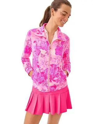 LILLY PULITZER UPF 50+ Eleni Zip-Up Jacket Parigi Pink Supporting Squad