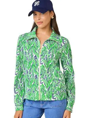 LILLY PULITZER Upf 50+ Eleni Zip-up Jacket - Putting Green Lilly Of The Valley