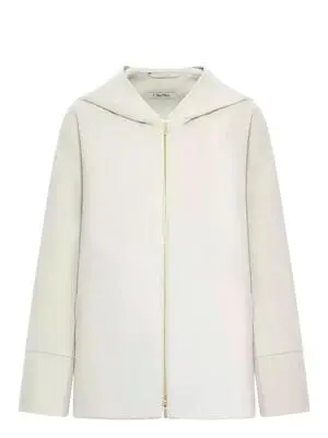Max Mara Wool Hooded Jacket - White