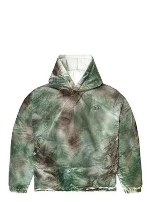 DIESEL® Tie-dye Hooded Puffer Jacket - Green
