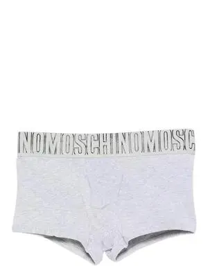 Moschino Logo-waistband Trunks - Grey