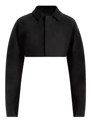 MANIÈRE DE VOIR Elya Suede-Effect Super Crop Jacket