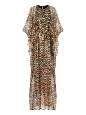 TALLER MARMO Erte Wave-pattern Maxi Kaftan - Gold
