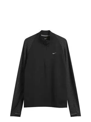 Nike Dri-fit Reflective Half Zip Top - Black/reflective Silver