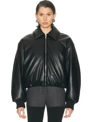 Acne Studios Onnea Crop Faux Leather Jacket - Black