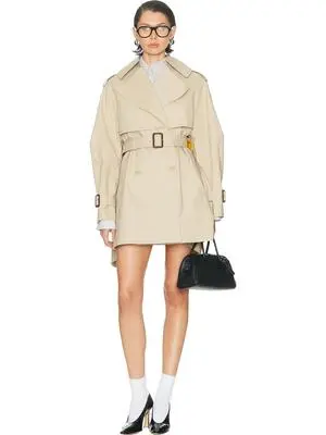 Givenchy Short Cocoon Trench - Beige & Mustard