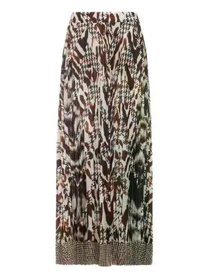 PIERRE-LOUIS MASCIA Ceto Houndstooth-pattern Maxi Skirt - Brown