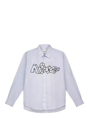 ARTE ANTWERP Striped Logo-print Shirt - Blue
