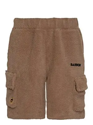 BARROW Fleece Cargo Shorts With Embroidered Logo - Brown