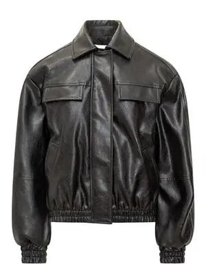 MSGM Leather Jacket With Pockets