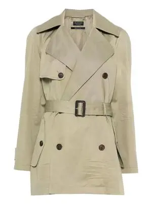 Balenciaga Belted Cotton Trench Coat - Neutrals