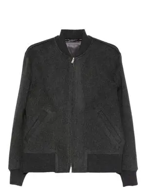 LARDINI Wool Bomber Jacket - Black