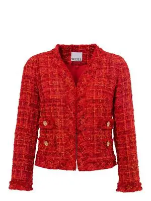 WEILL V-neck Tweed Jacket - Red