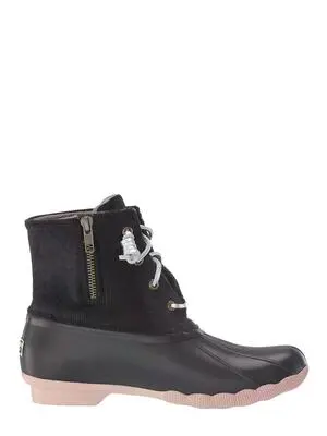 Sperry Saltwater Corduroy Lace-up Boots - Black