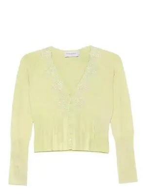 ERMANNO FIRENZE Cropped V-neck Cardigan - Green