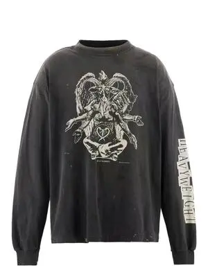 SAINT MXXXXXX Long-sleeve Graphic Tee - Black