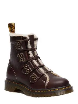 Dr. Martens 1460 Faux Fur Lined Leather Boots - Brown