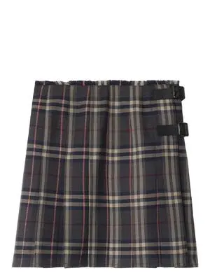 Burberry Wool Check Mini Kilt - Black