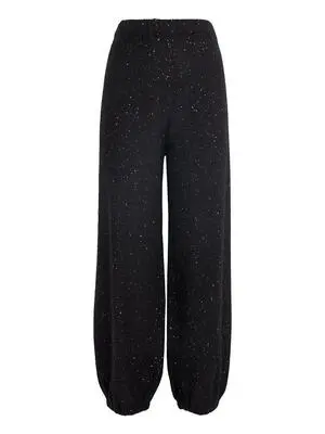Fabiana Filippi Wool-silk-blend Sequin Trousers - Black