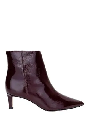 L'Agence Lilly Kitten-heel Bootie - Wine Patent