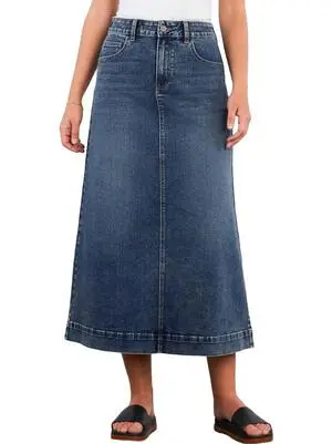 HINT OF BLU Upper East Side Denim Maxi Skirt - Eastside Blue