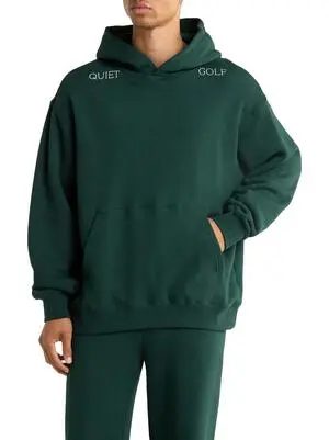 QUIET GOLF Logo Hoodie Forest